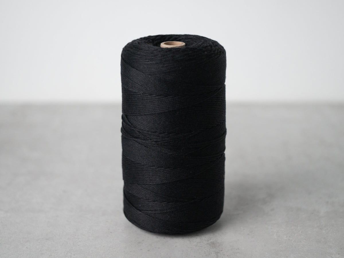 8/8 Black Cotton Warp String – Spruce & Linen