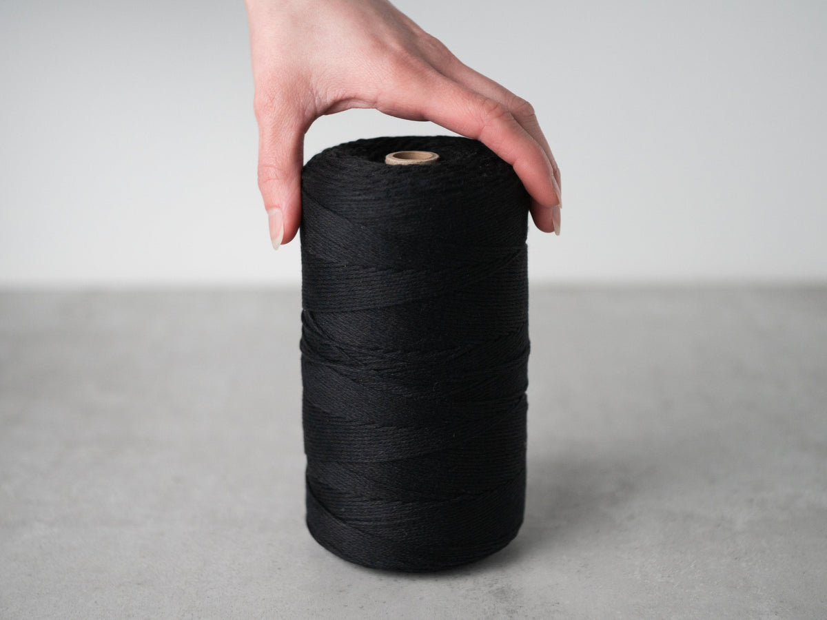 8/8 Black Cotton Warp String – Spruce & Linen